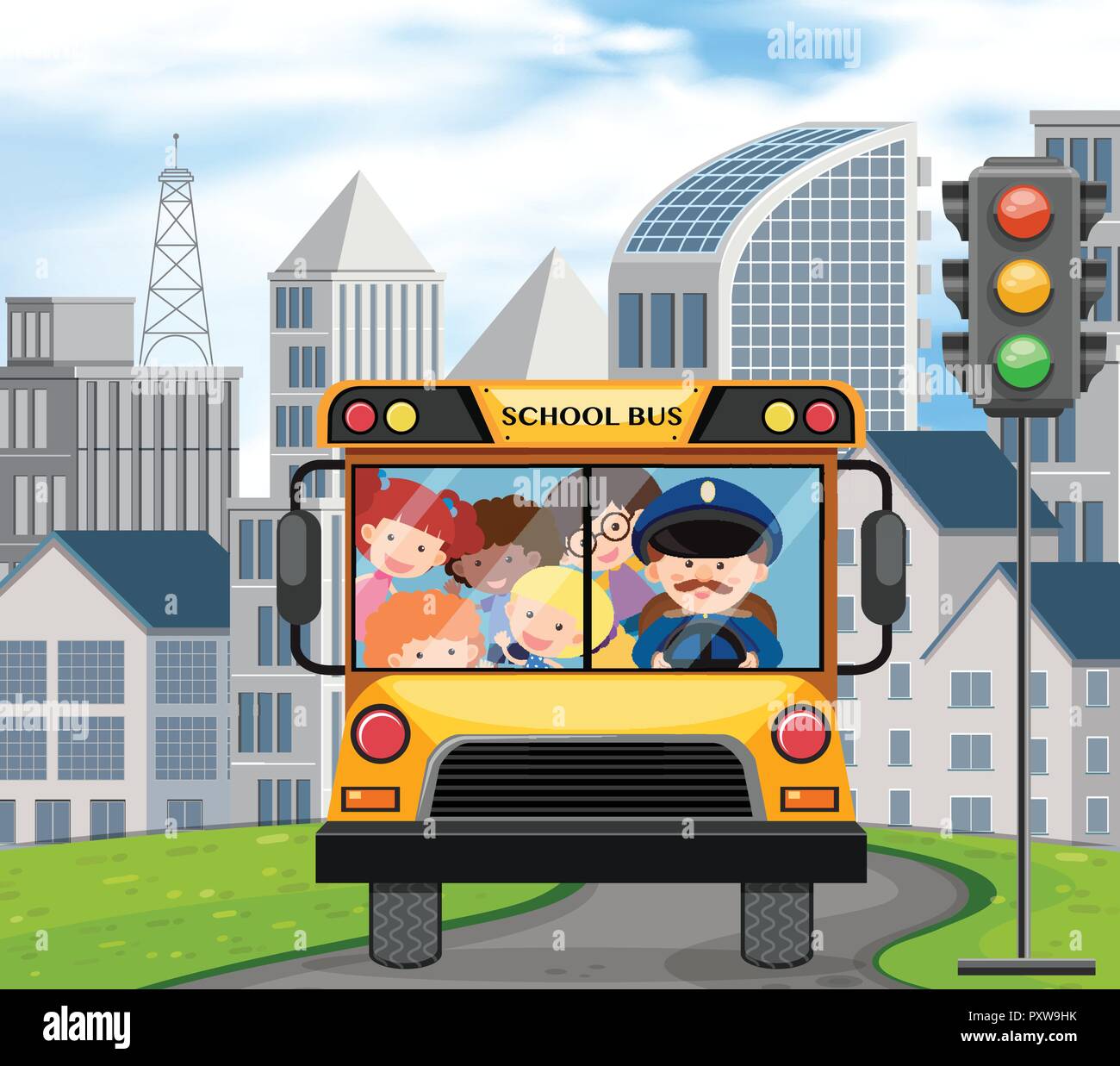 Bus full Stock Vector Images - Alamy