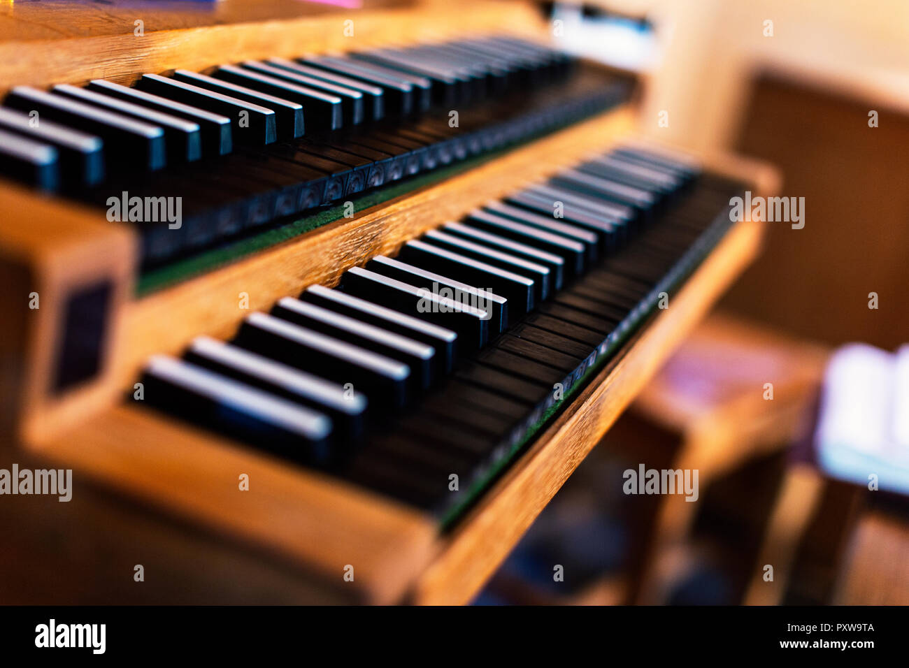 An Organ Keyboard from the side Stock Photo - Alamy