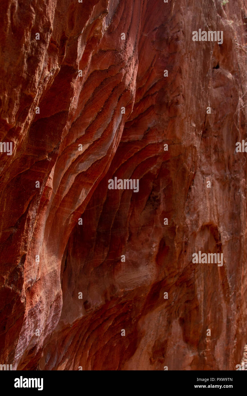 Rock in Petra. Texture in the desert. Jordanian attraction. World ...