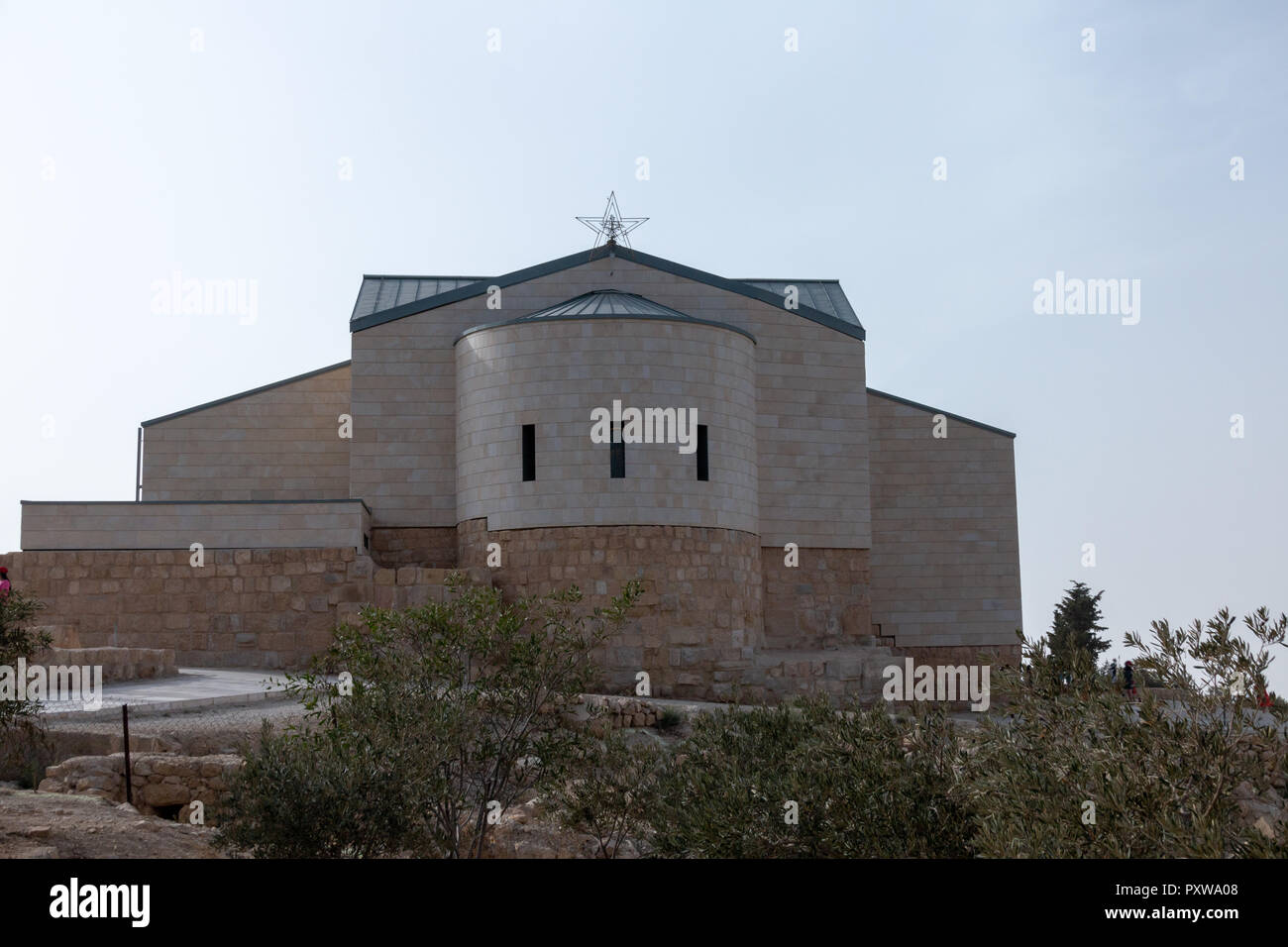 Mount Nebo, Jordan - October 18, 2018: View of the Basilica of Moses ...