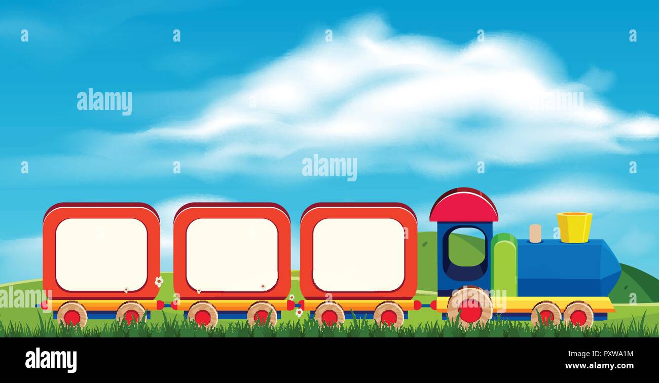 A Toy Train in Nature Background illustration Stock Vector Image & Art ...