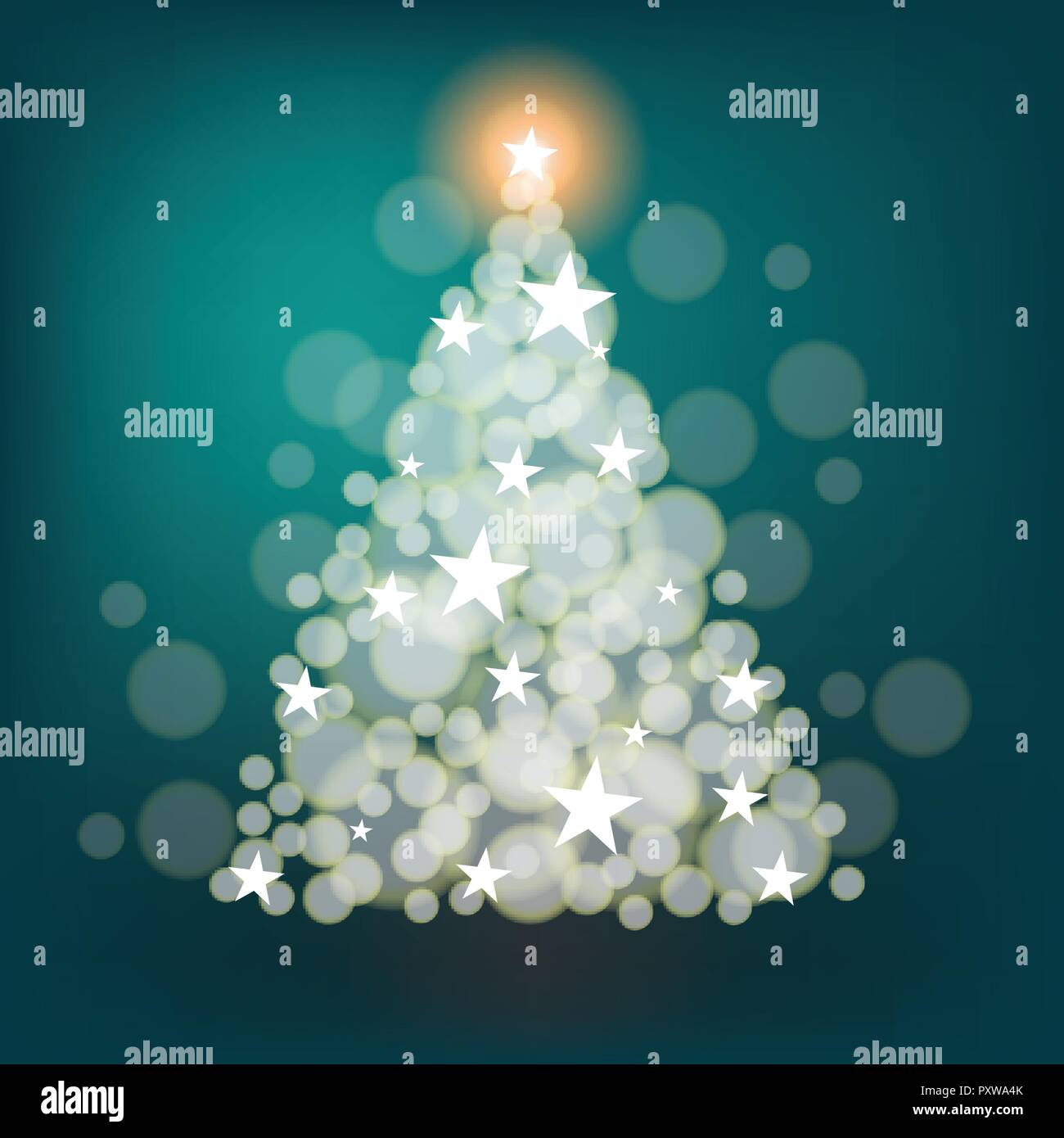 Christmas background with tree made of stars illustration Stock Vector ...