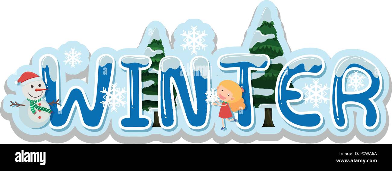 Font design for word winter illustration Stock Vector Image & Art - Alamy