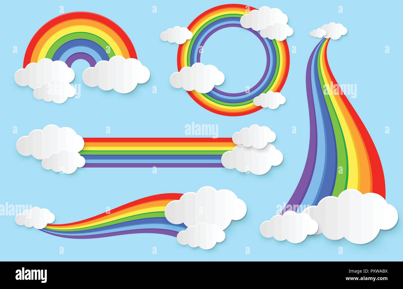 Rainbow in sky beautiful Stock Vector Images - Alamy