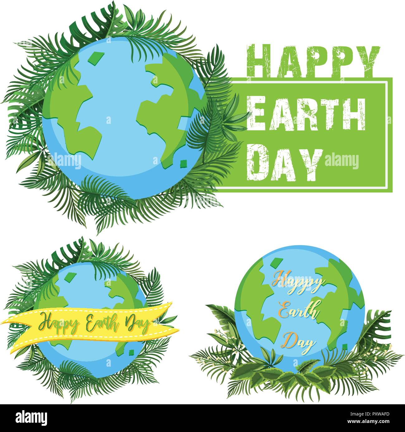 Happy earth day poster tree Cut Out Stock Images & Pictures - Alamy