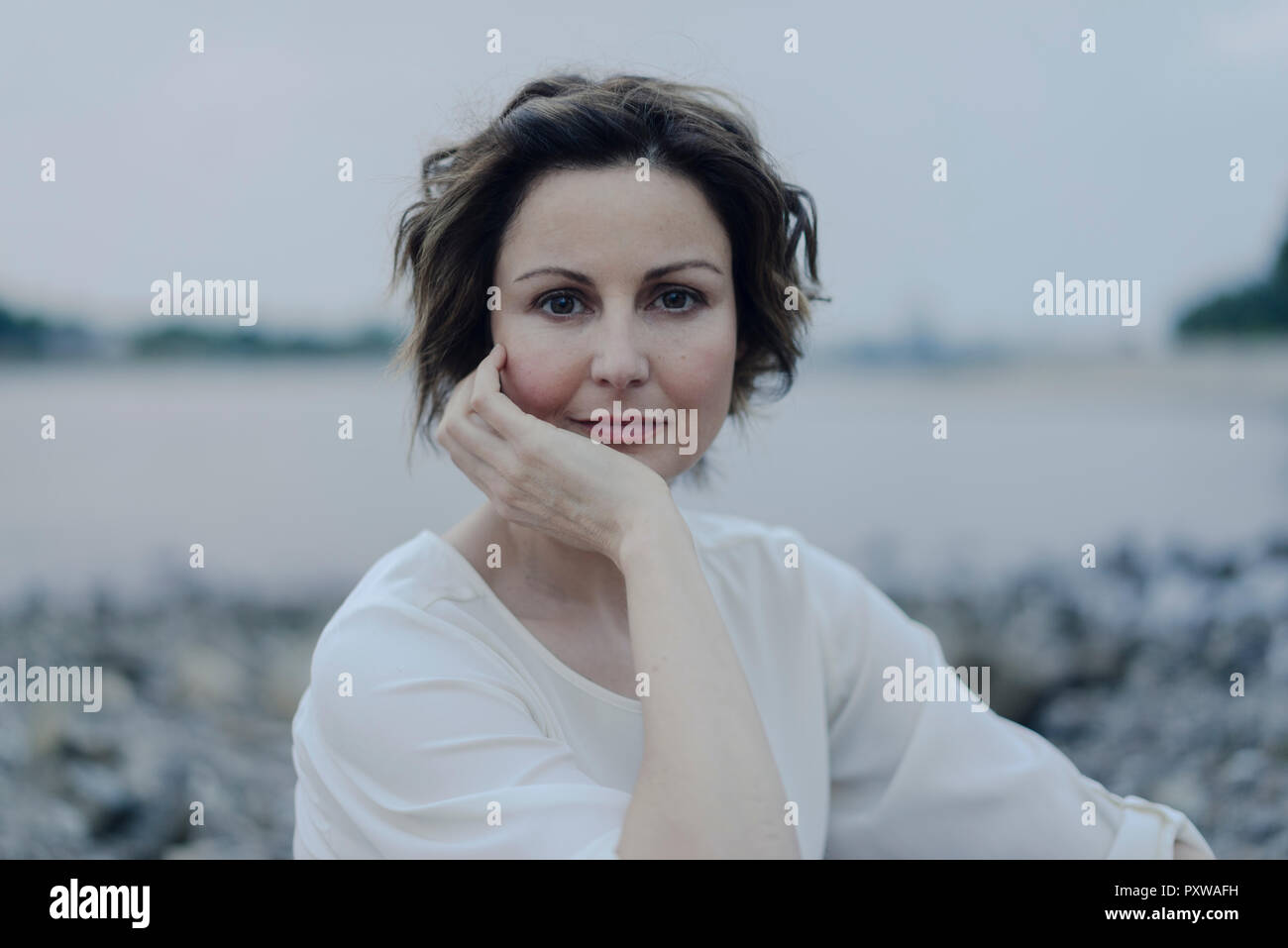 Woman river relaxing hi-res stock photography and images - Alamy