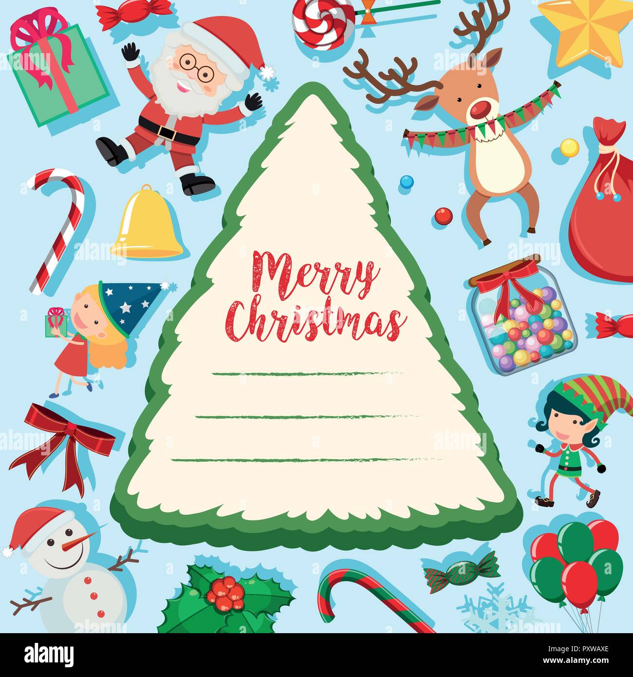 Border template with christmas elements illustration Stock Vector Image ...