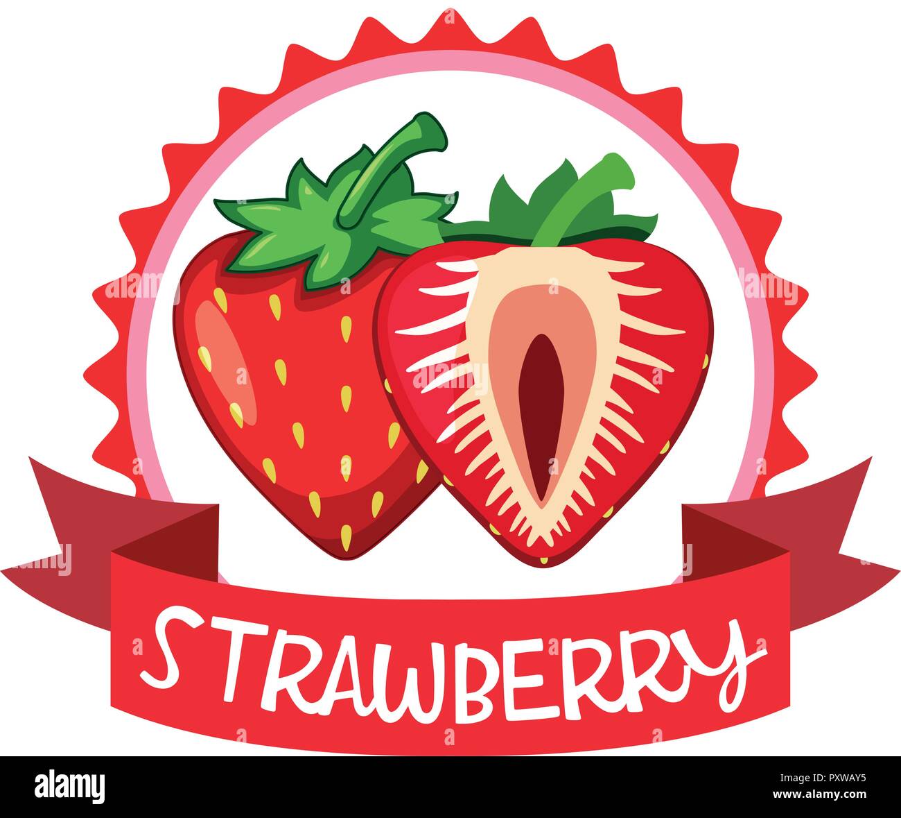 Logo design for red strawberries illustration Stock Vector Image & Art - Alamy