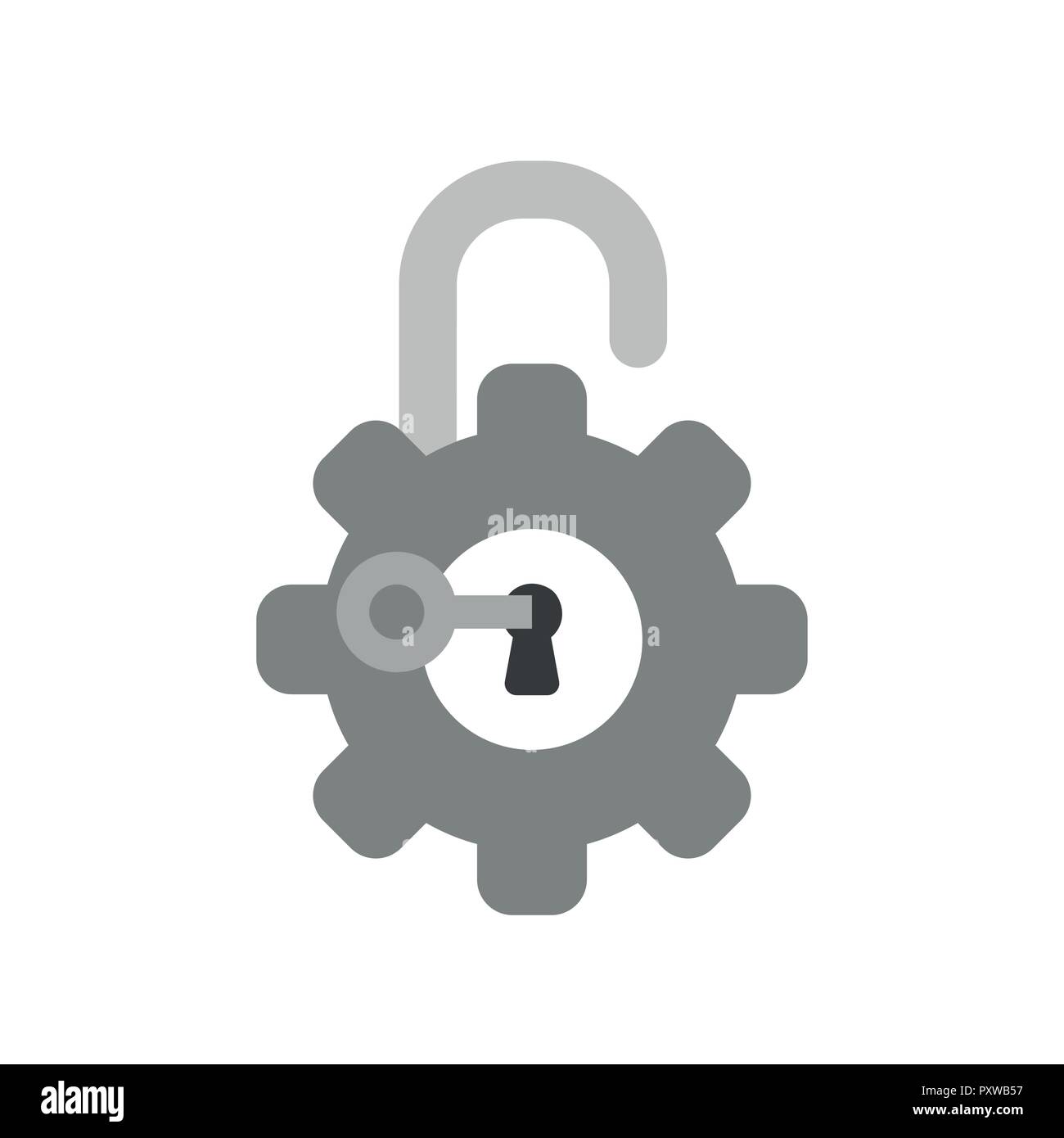 Vector illustration icon concept of key unlock gear padlock Stock ...