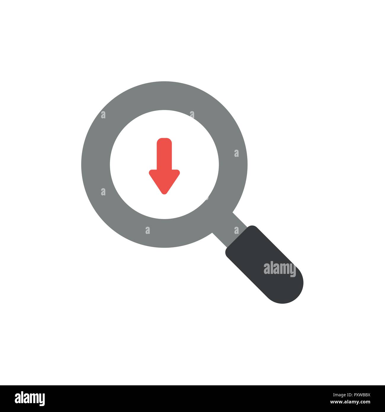 Vector illustration icon concept of magnifying glass with arrow moving ...