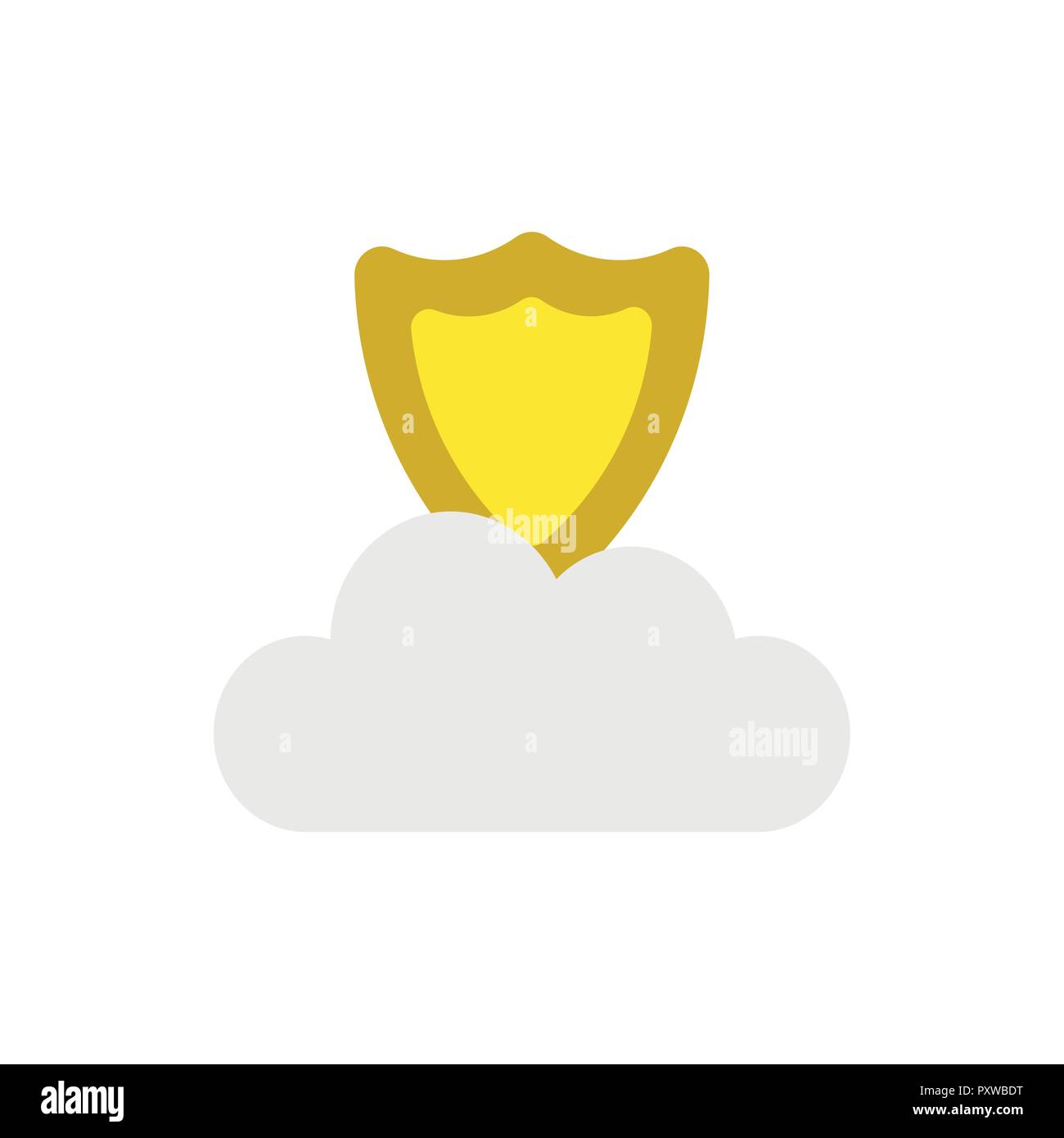 Vector illustration icon concept of guard shield on cloud Stock Vector ...