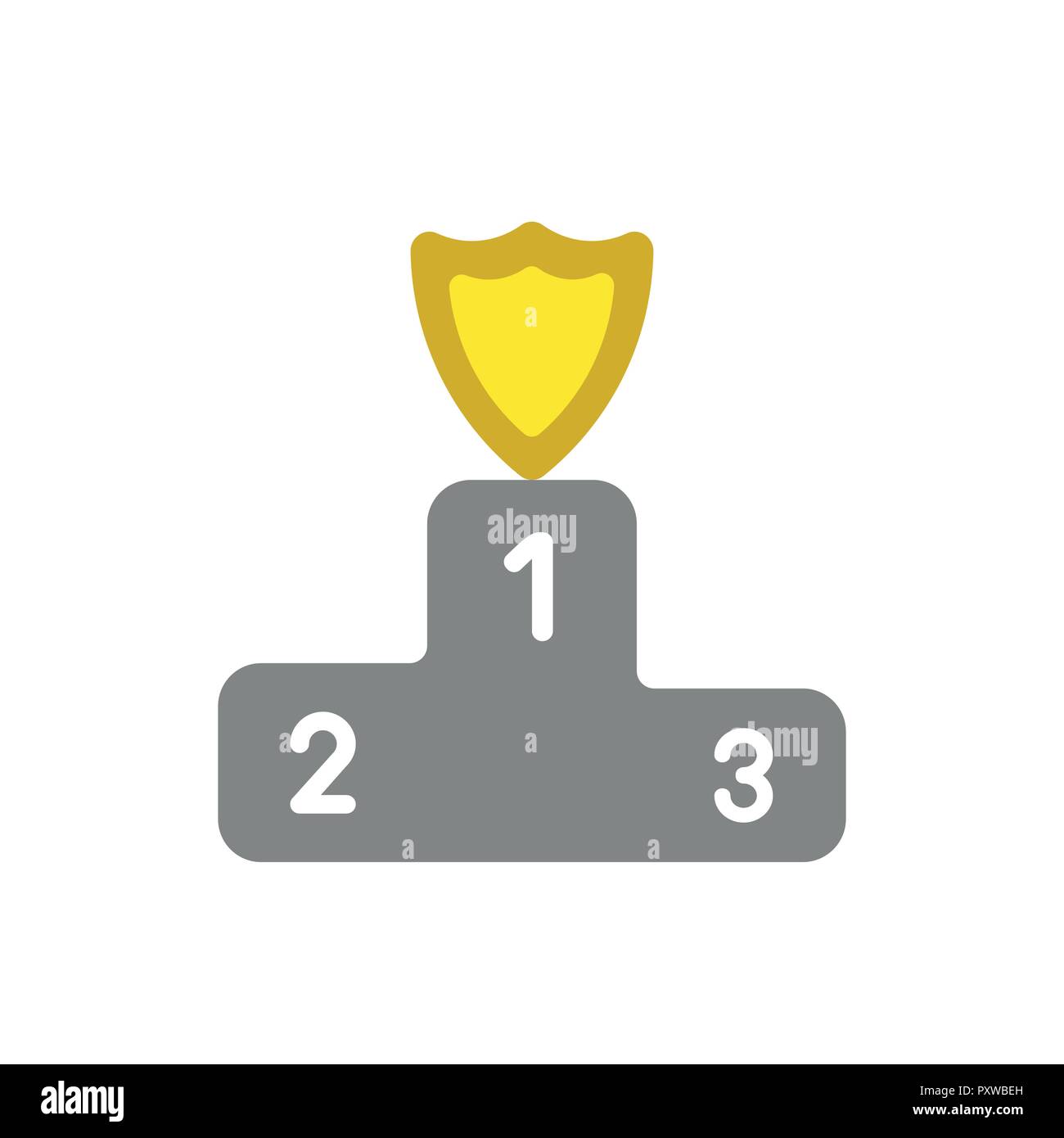 Vector illustration icon concept of guard shield on firstplace of ...