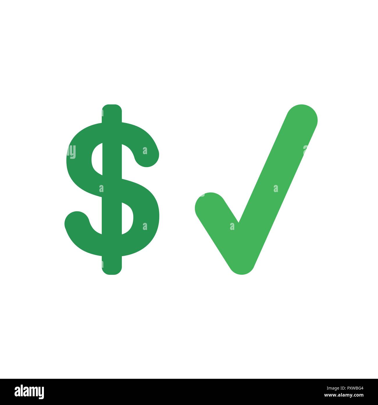 Vector illustration icon concept of dollar symbol with check mark Stock ...