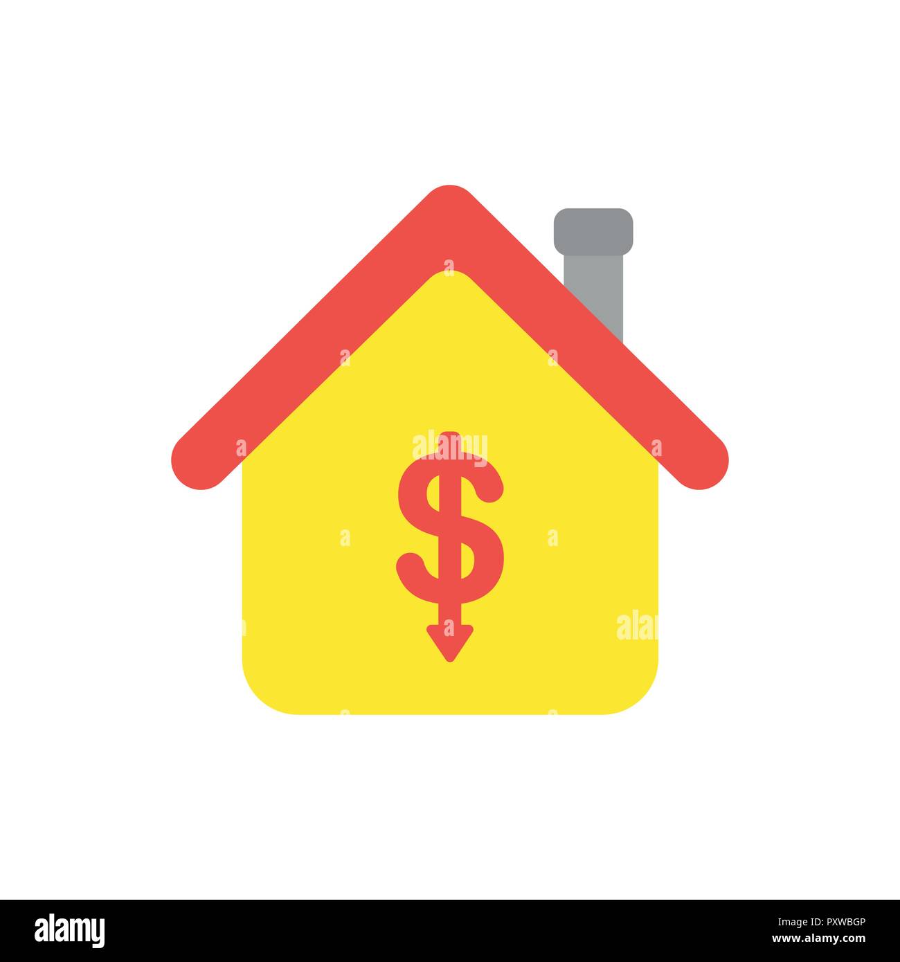 Vector illustration icon concept of dollar symbol arrow moving down ...