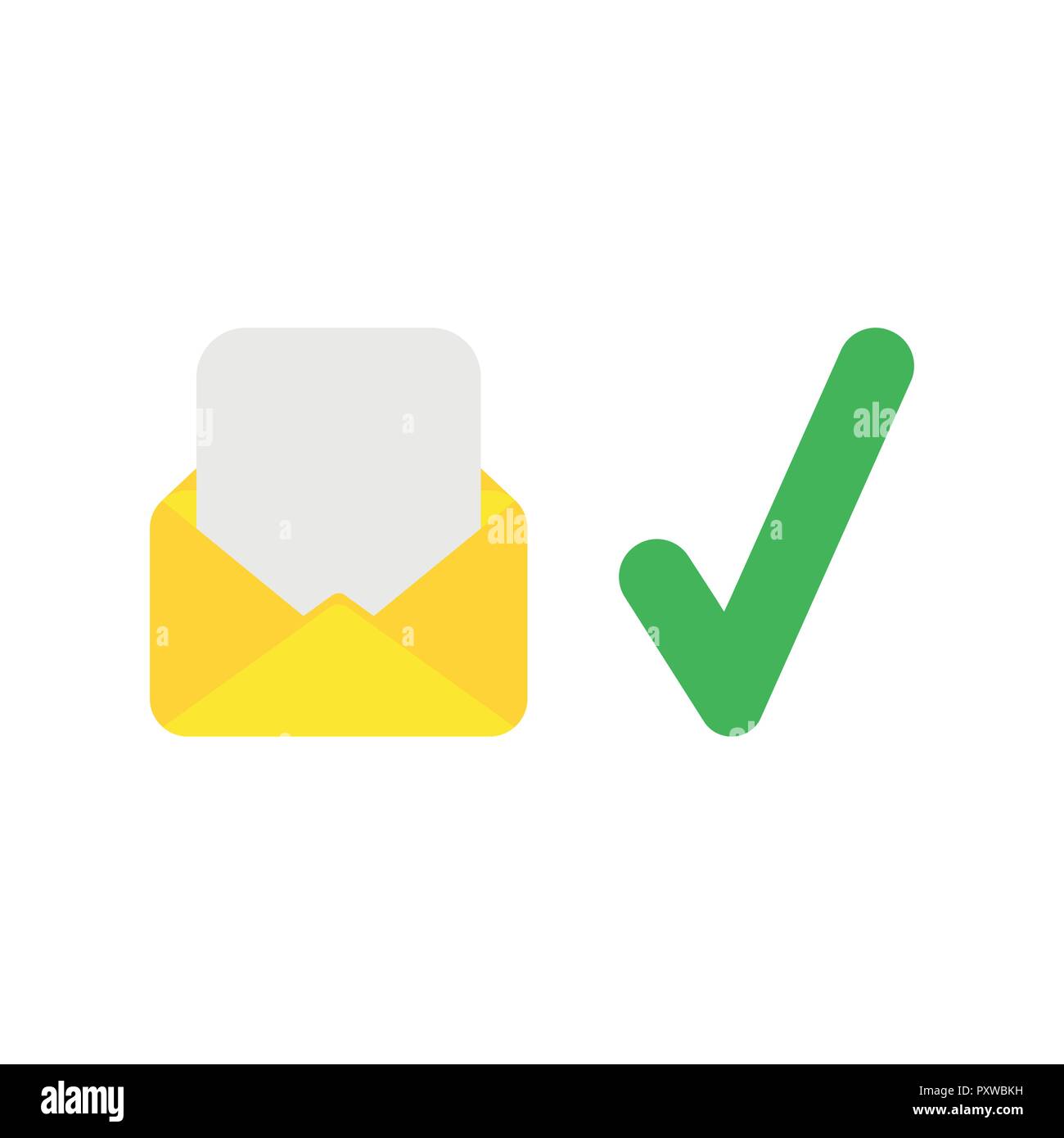 Vector illustration icon concept of mail envelope and blank paper with ...