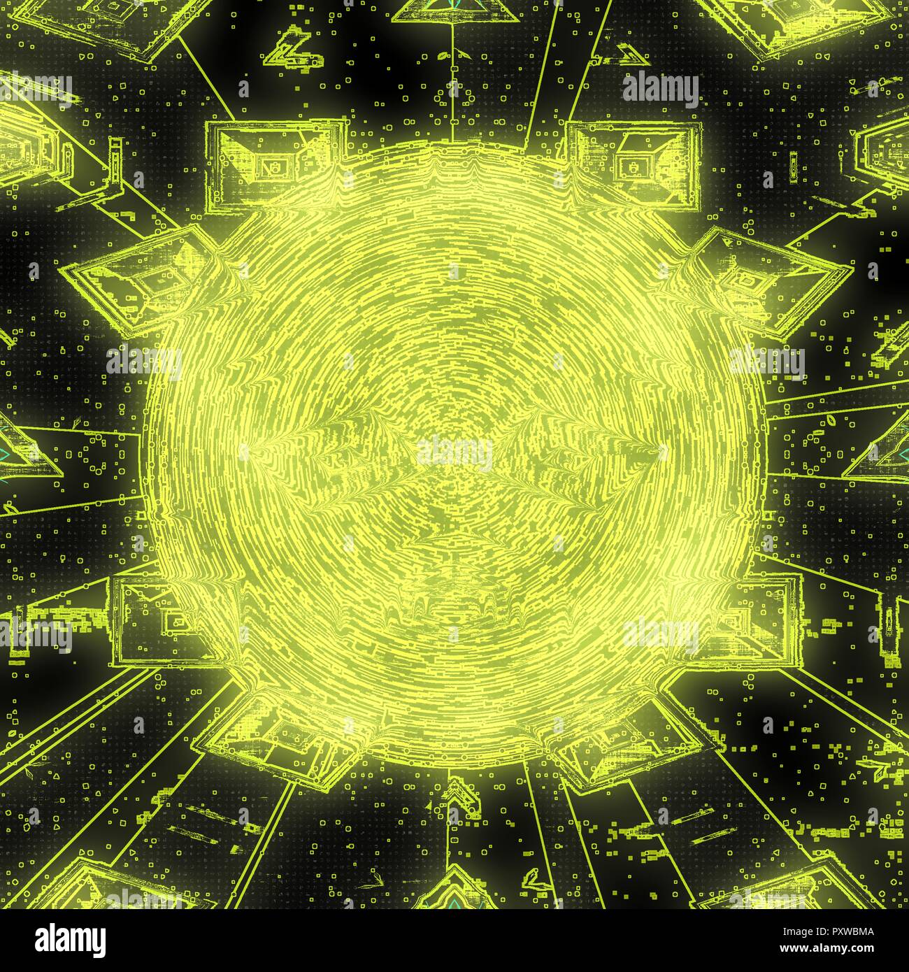A colorful and vivid image with abstract Sacred Geometry. A psychedelic ...