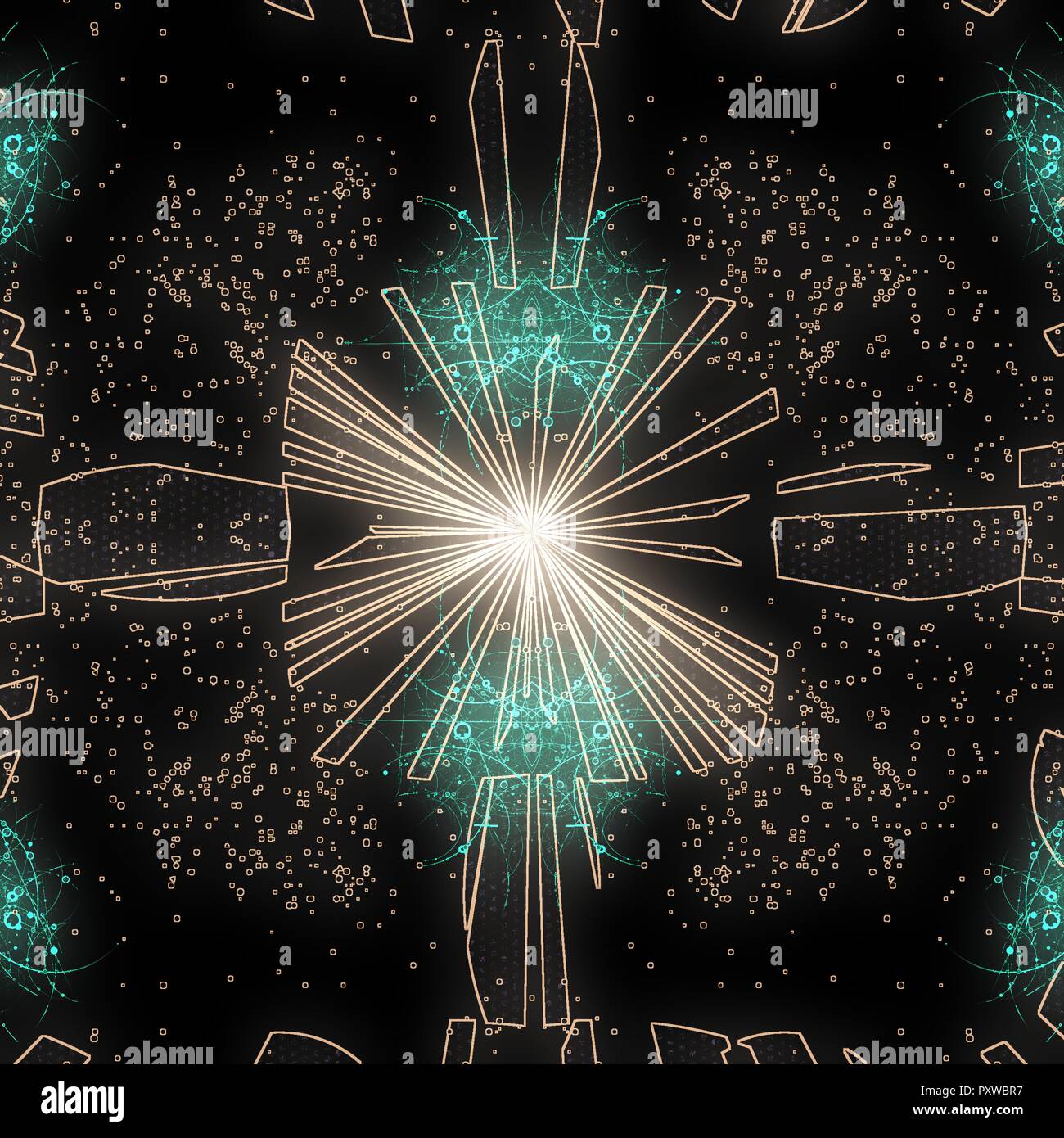 A colorful and vivid image with abstract Sacred Geometry. A psychedelic ...