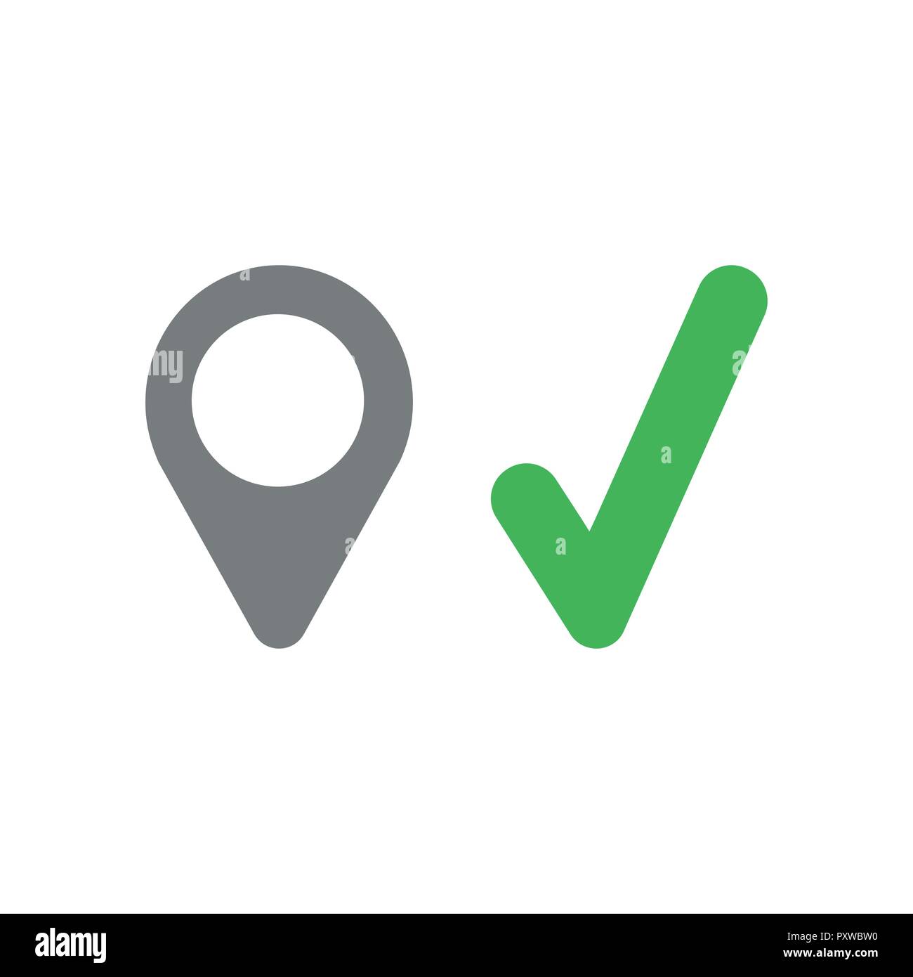 Location pin checkmark symbol hi-res stock photography and images - Alamy