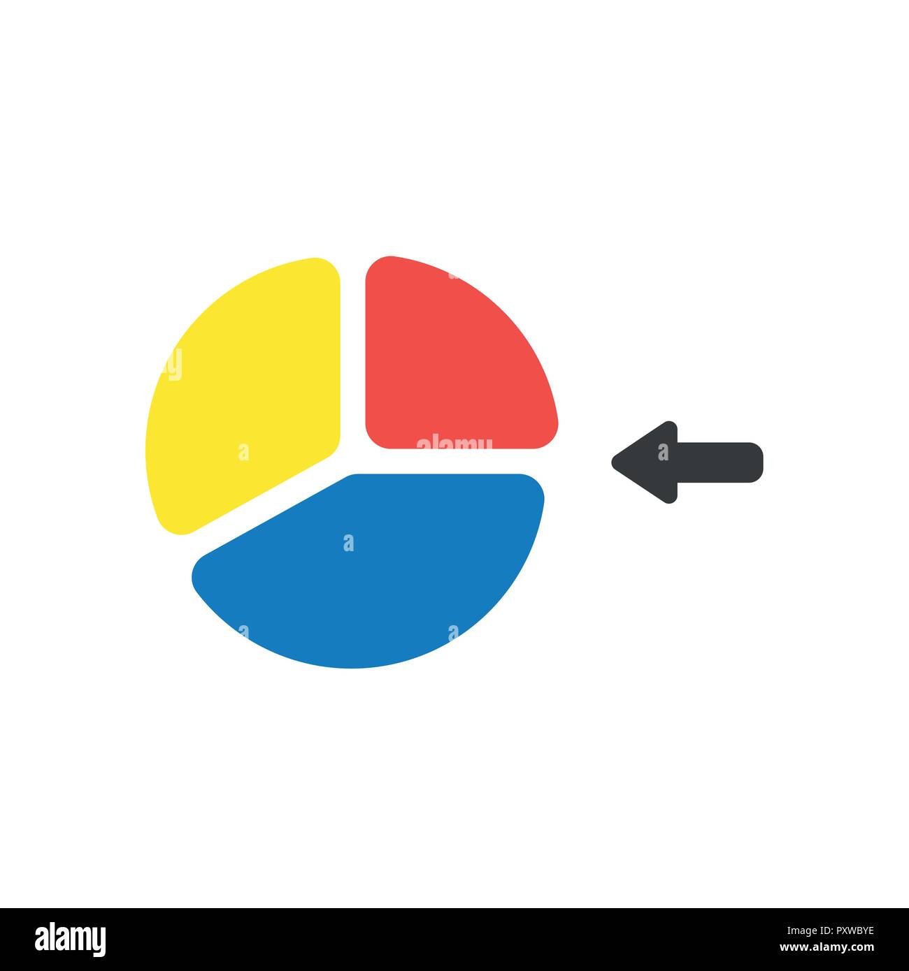 Vector illustration icon concept of three parts diagram Stock Vector ...