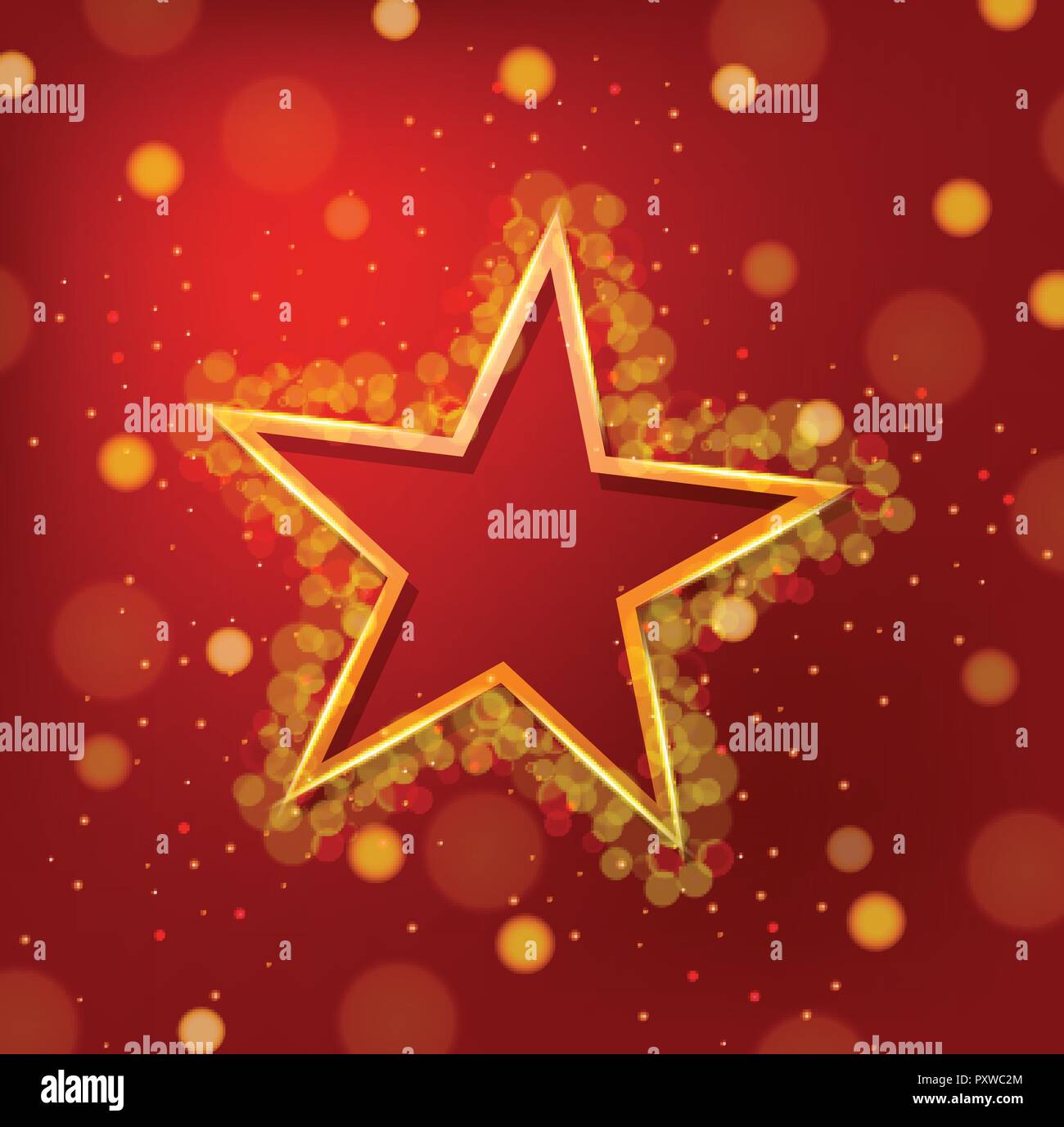Yellow star frame on red background illustration Stock Vector Image ...