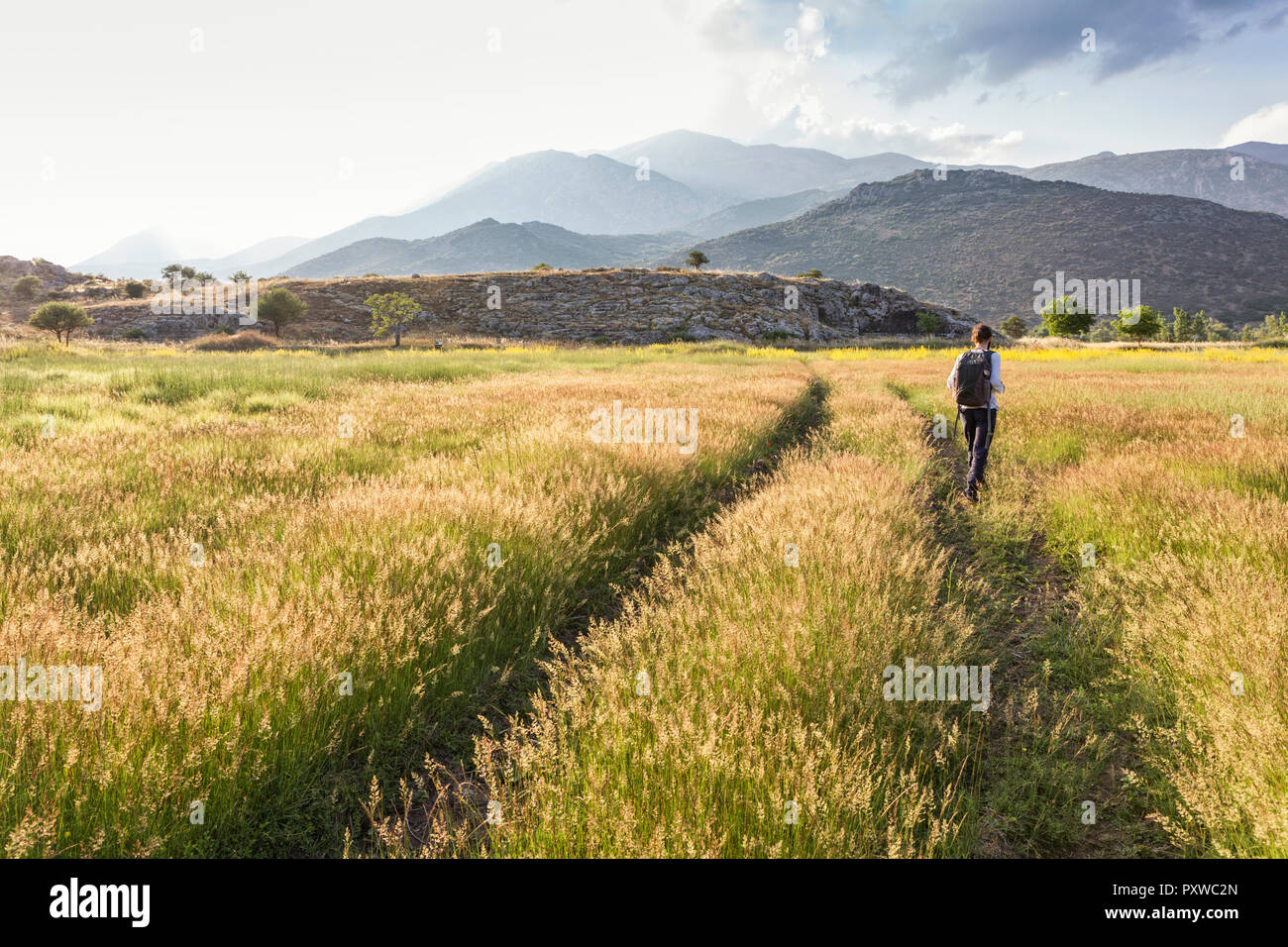 Greece, Peloponnese, Corinthia, Stymfalia, Ancient plateau, Lake ...