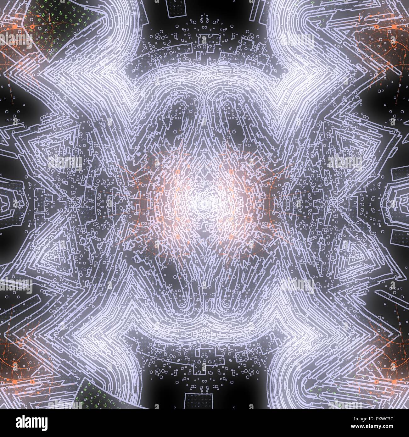 A colorful and vivid image with abstract Sacred Geometry. A psychedelic ...