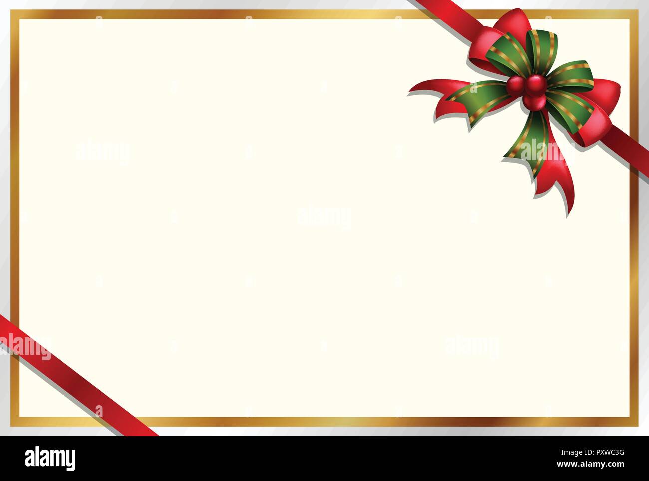 Card template with red and green ribbon illustration Stock Vector Image ...