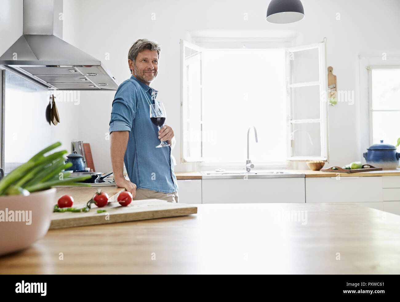 Caucasian chef drinking wine in hi-res stock photography and images - Alamy