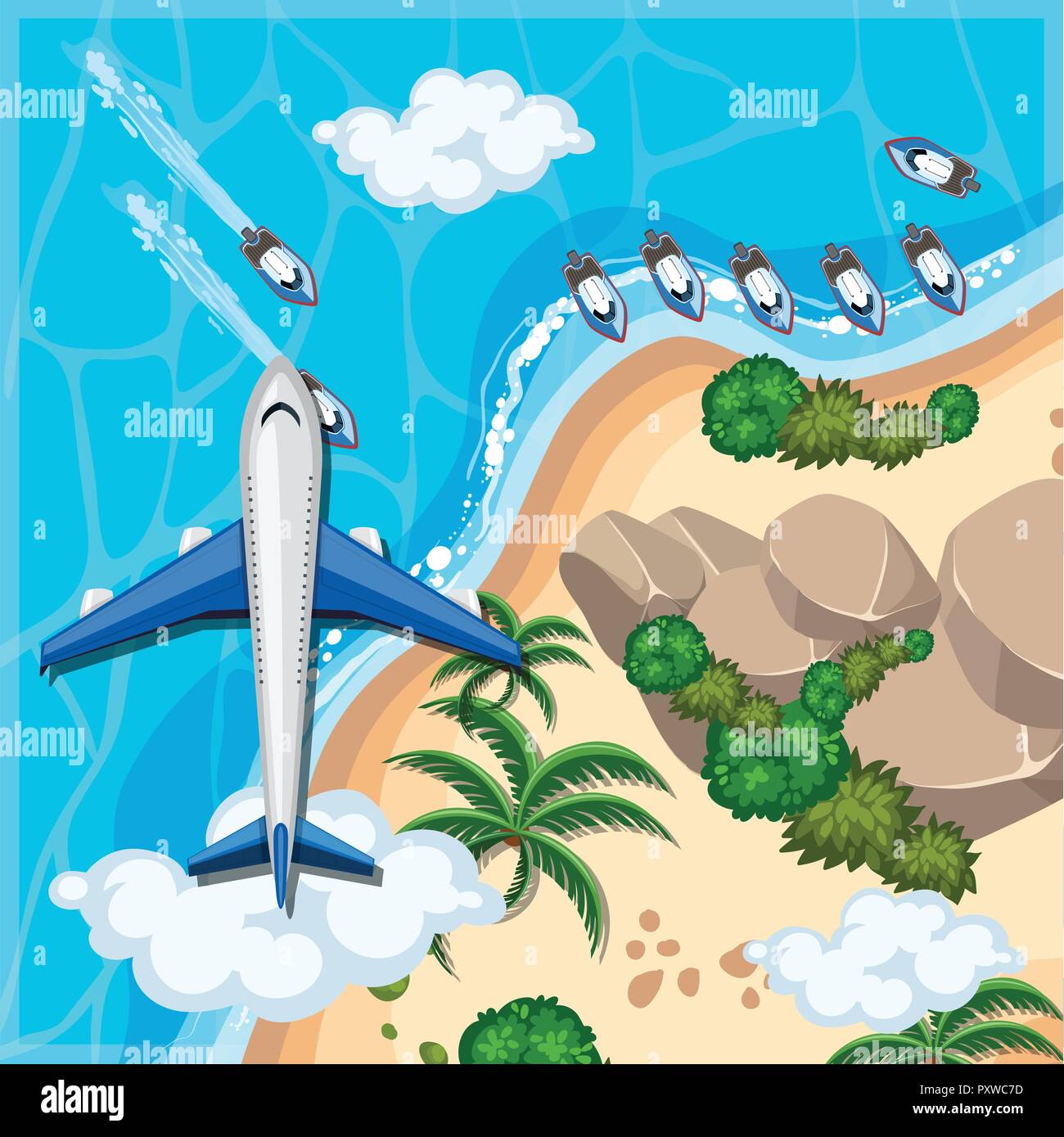 Aeroplane scene Stock Vector Images - Alamy