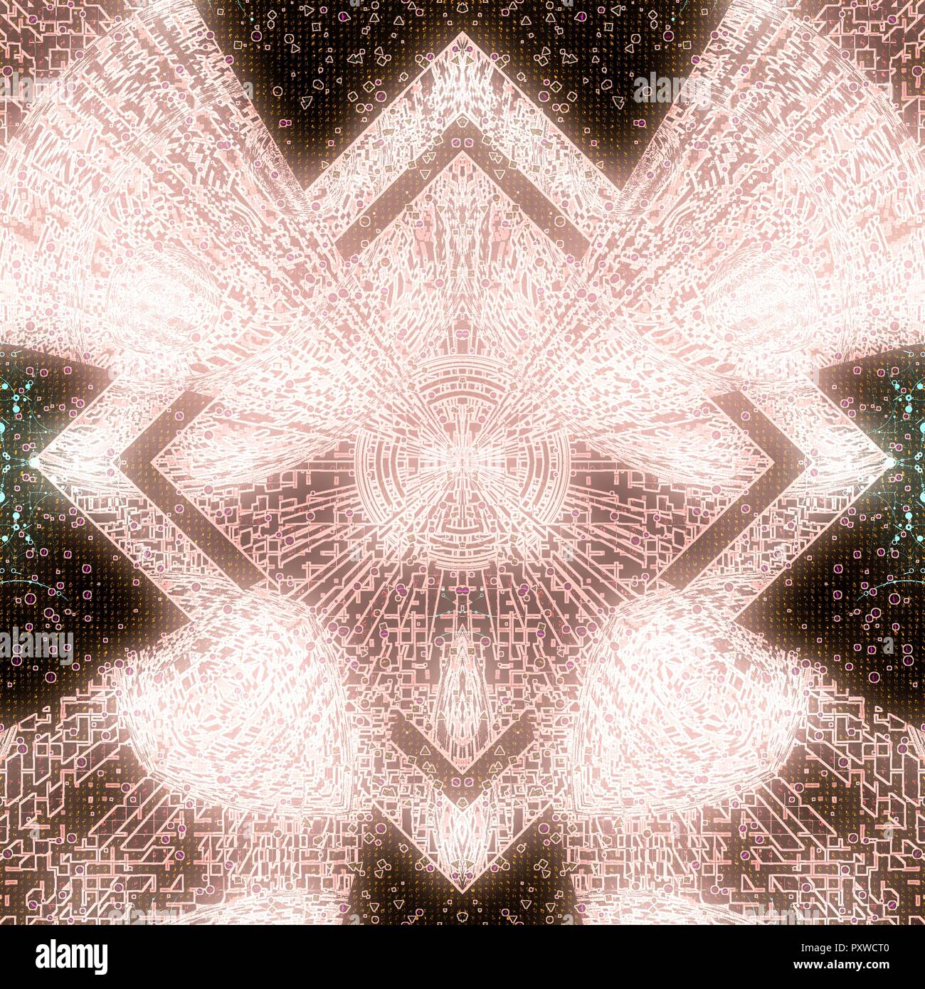 A colorful and vivid image with abstract Sacred Geometry. A psychedelic ...