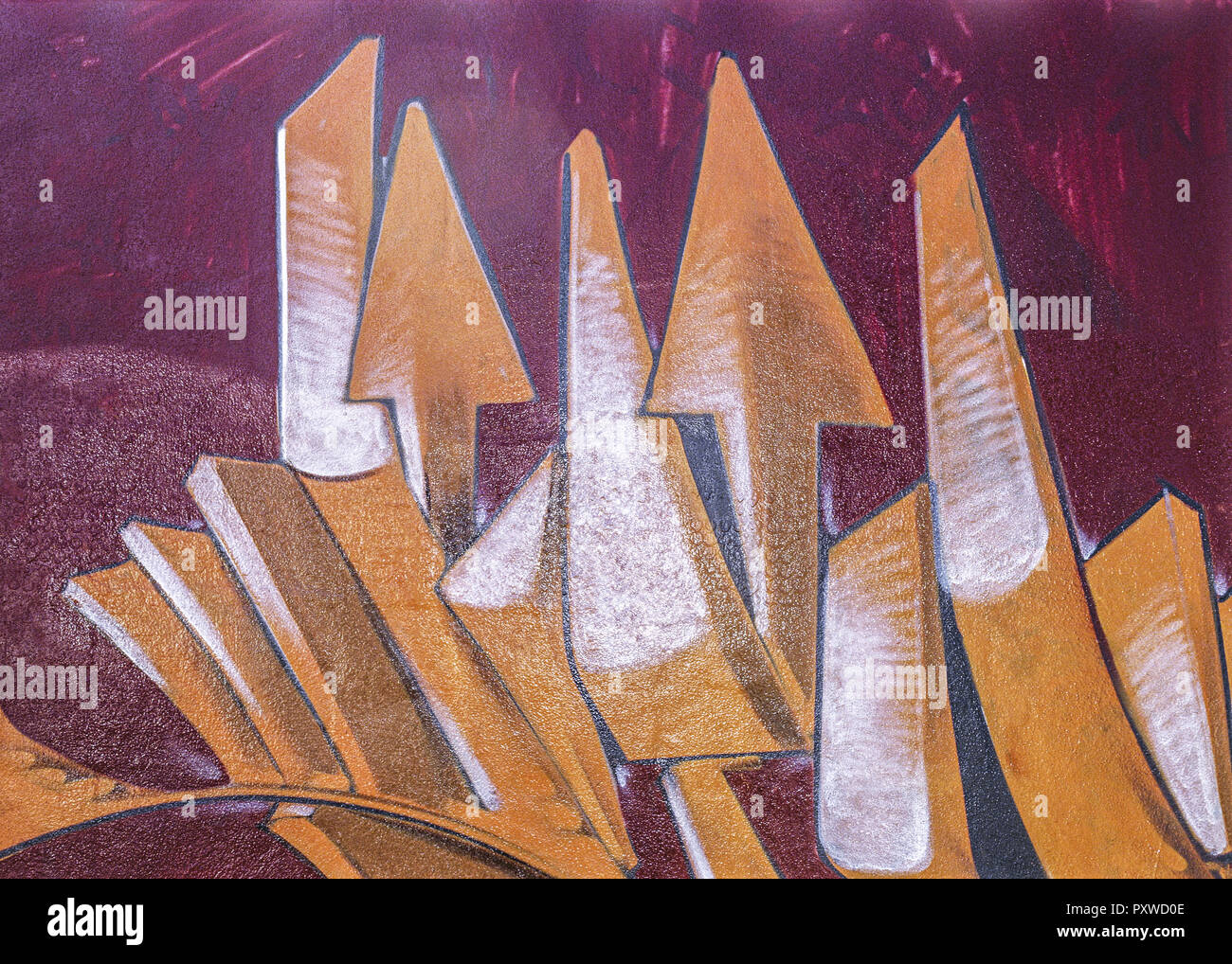 Graffiti, Detail, beige und braun Stock Photo - Alamy