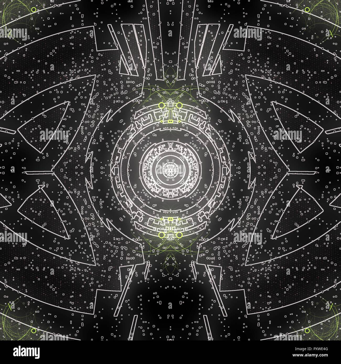 A colorful and vivid image with abstract Sacred Geometry. A psychedelic ...