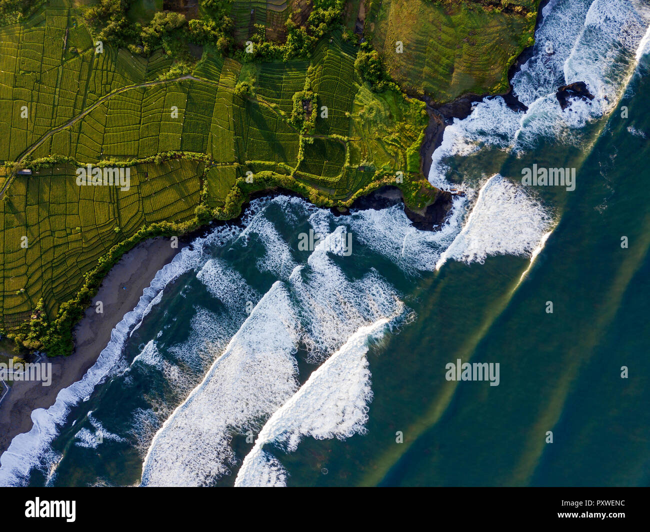 Indonesia, Bali, Kedungu, Aerial view of Kedungu Beach Stock Photo - Alamy