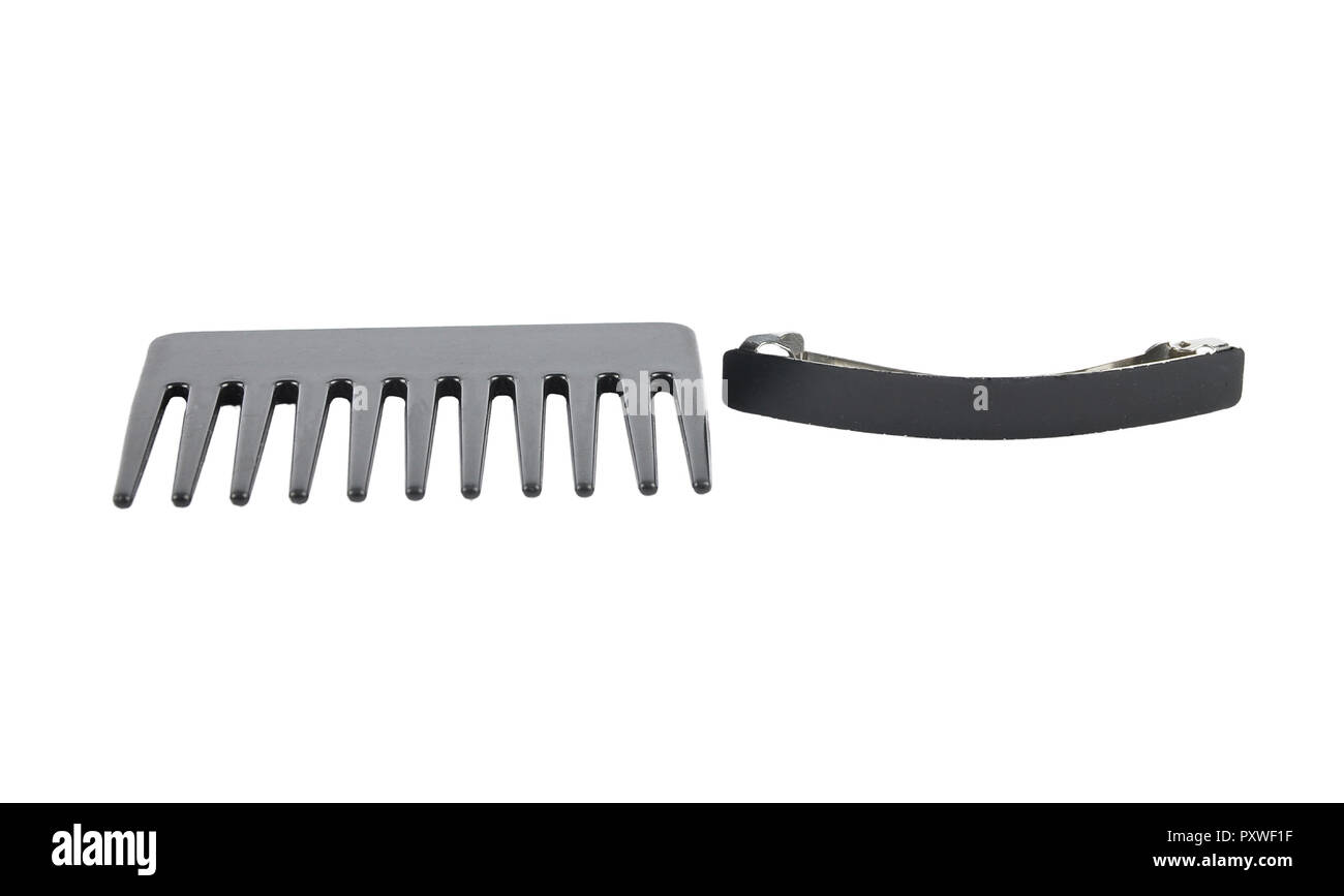 Bobby pin and comb on white background Stock Photo - Alamy