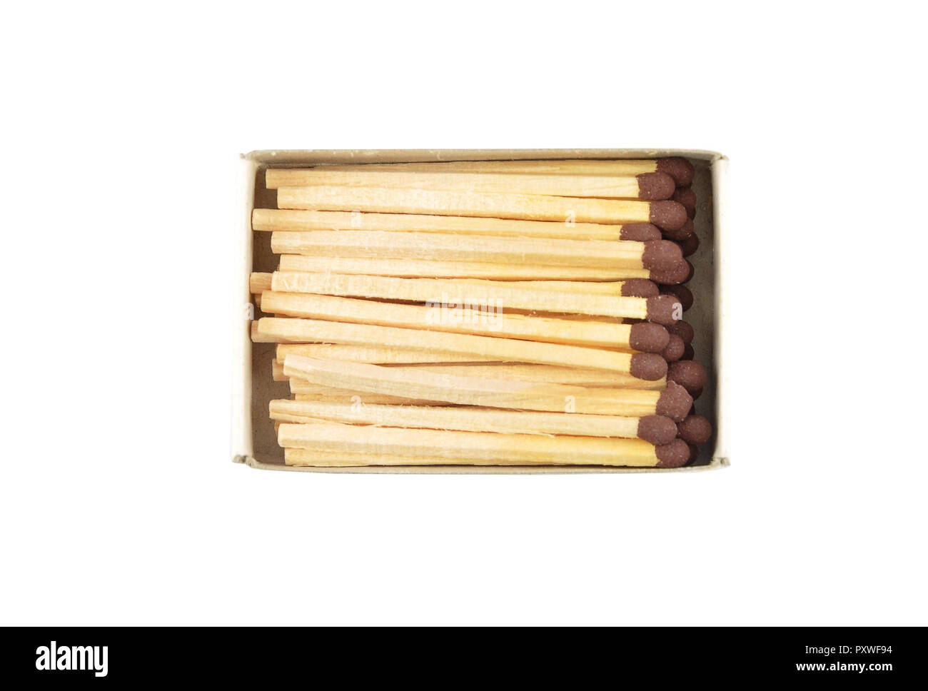 Open matchbox on white background Stock Photo - Alamy