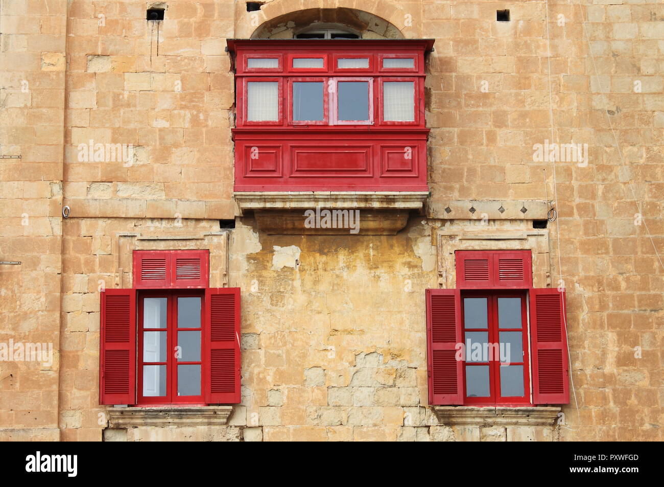 Traditional maltese wooden balconies and windows hi-res stock ...
