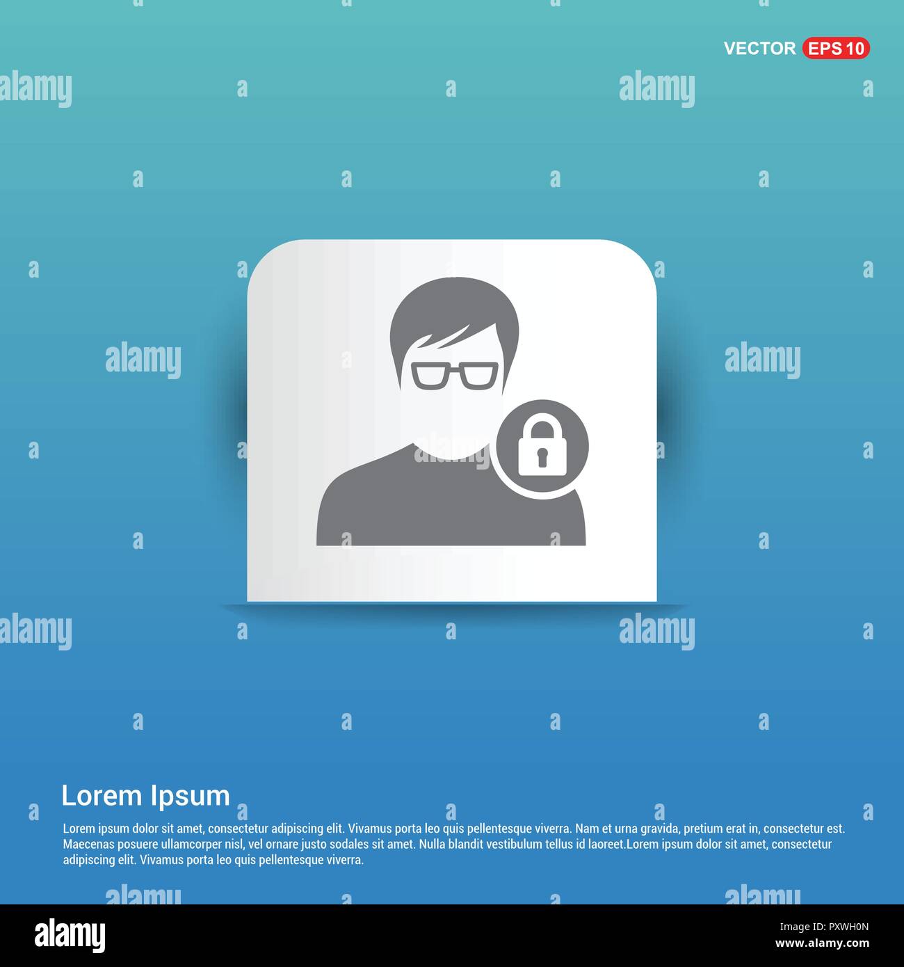 Secure User Icon - Blue Sticker button Stock Vector Image & Art - Alamy