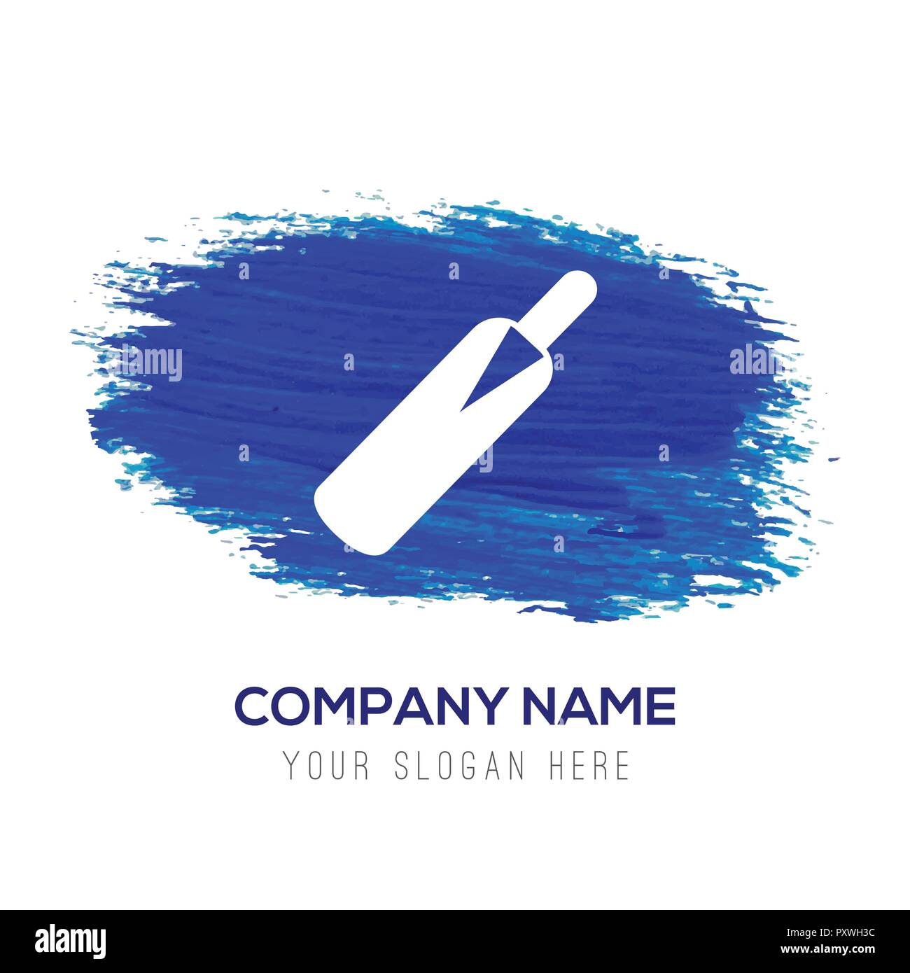 Cricket Bat Icon - Blue watercolor background Stock Vector Image & Art ...