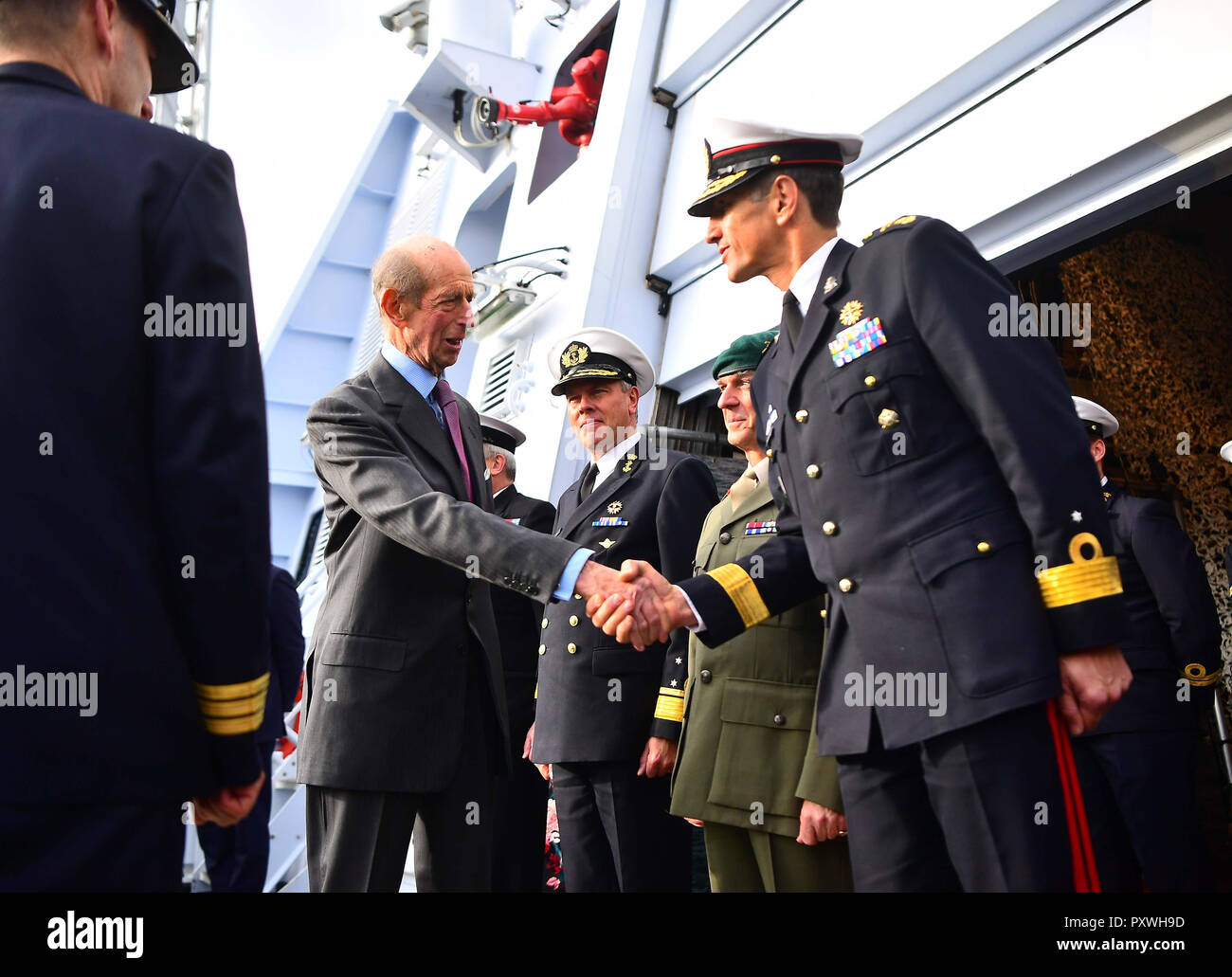 The Duke of Kent (left) during a visit by King Willem-Alexander and ...