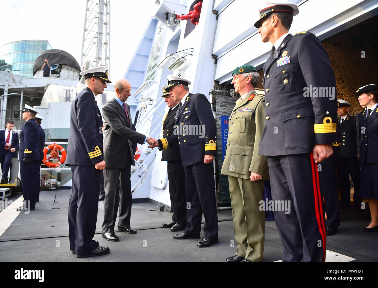 The Duke of Kent (centre left) during a visit by King Willem-Alexander ...