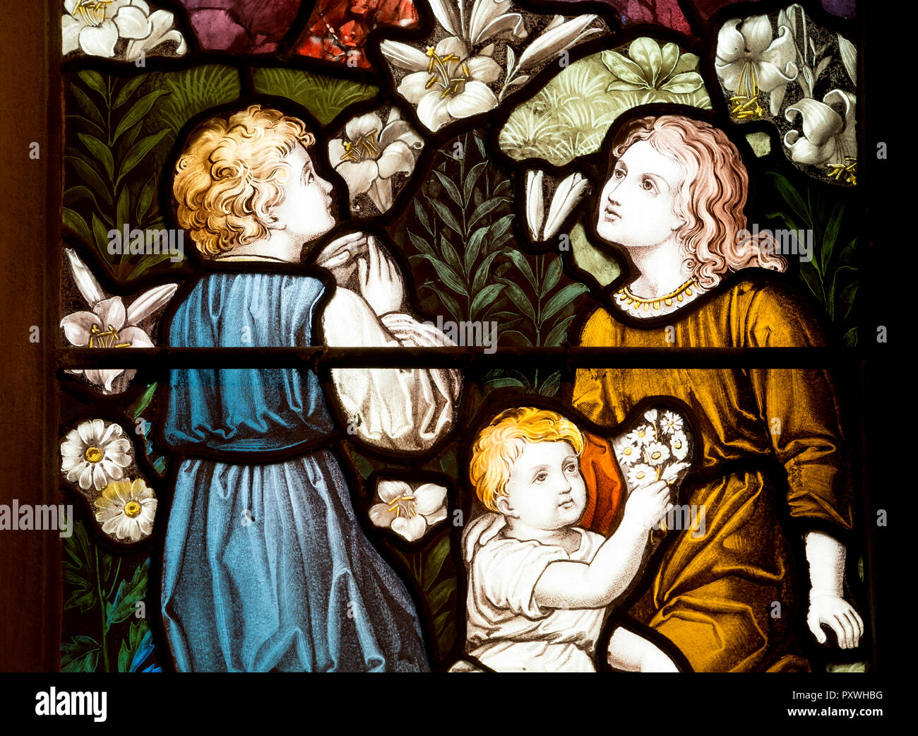 Stained glass with children hi-res stock photography and images - Alamy