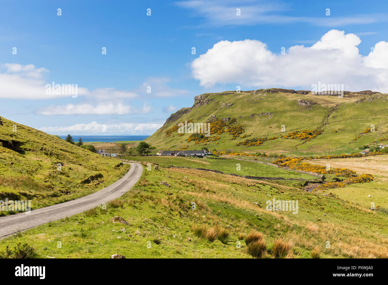 UK, Scotland, Inner Hebrides, Isle of Skye, road to Talisker Bay Stock ...