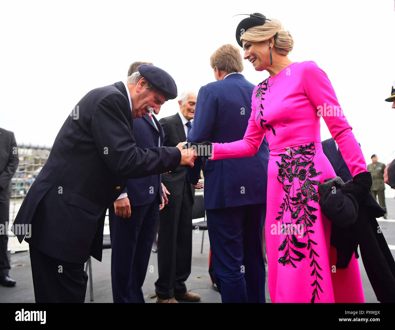 Queen Maxima of the Netherlands on HMS Belfast in London during an on ...