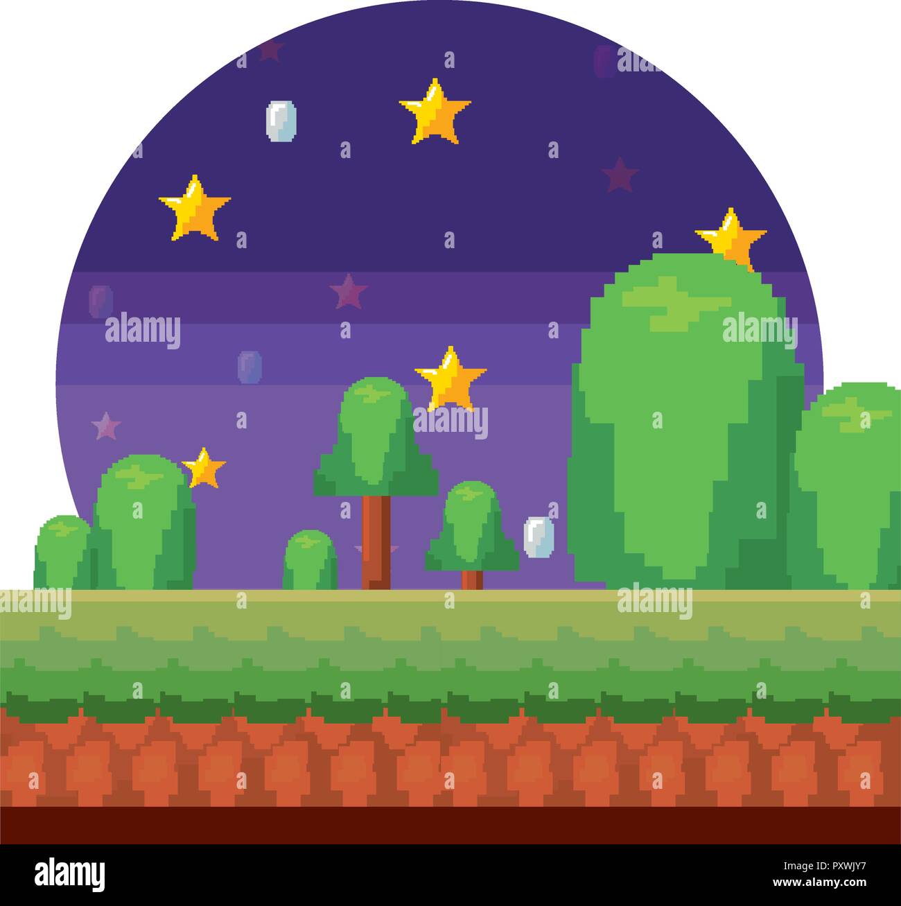 screen level video game pixel vector illustration Stock Vector Image ...