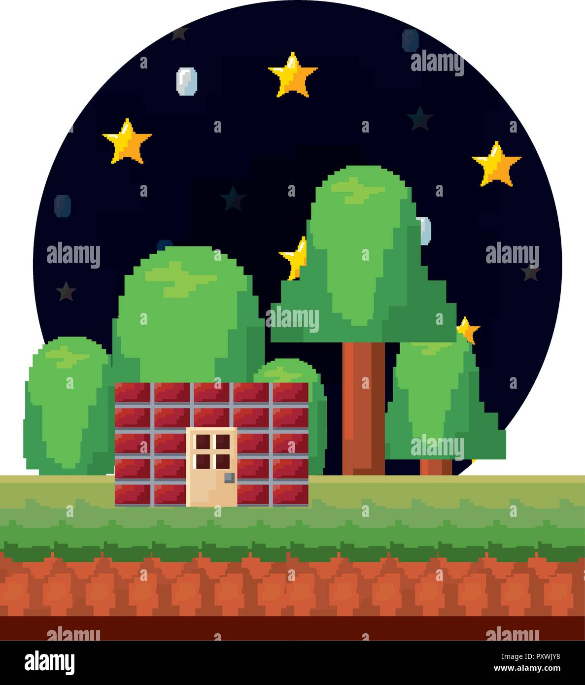 screen level video game pixel vector illustration Stock Vector Image ...