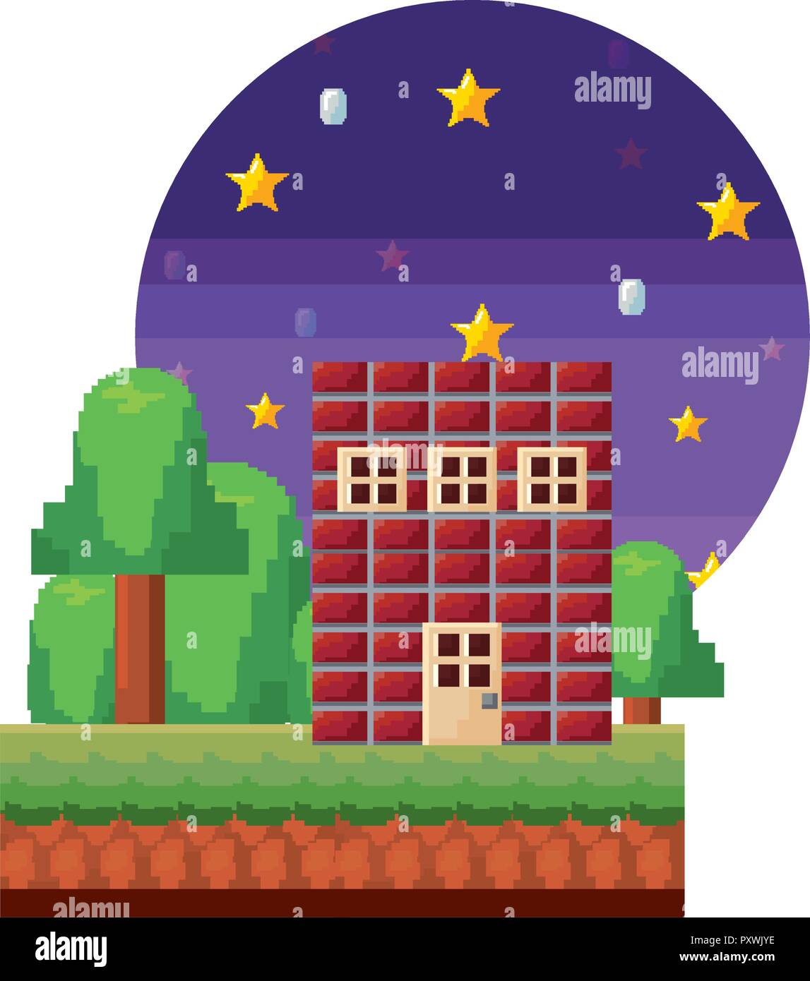 screen level video game pixel vector illustration Stock Vector Image ...