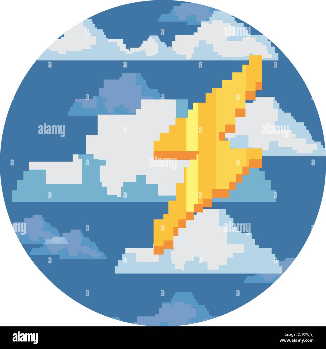 thunderbolt sky day pixel video game vector illustration Stock Vector ...