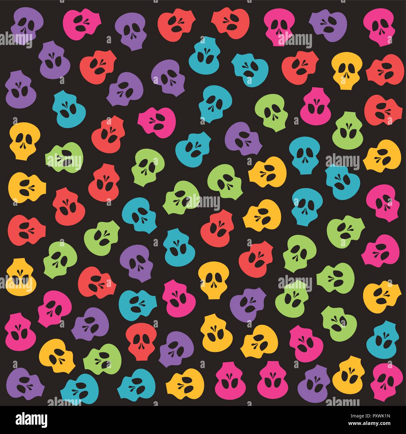 day of the dead colors skulls background vector illustration Stock ...