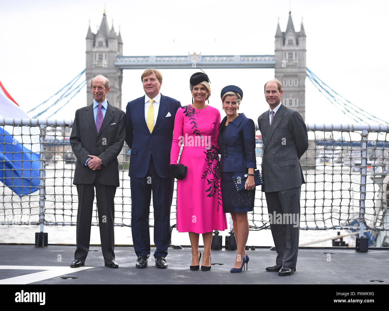 (Left to right) The Duke of Kent, King Willem-Alexander and Queen ...