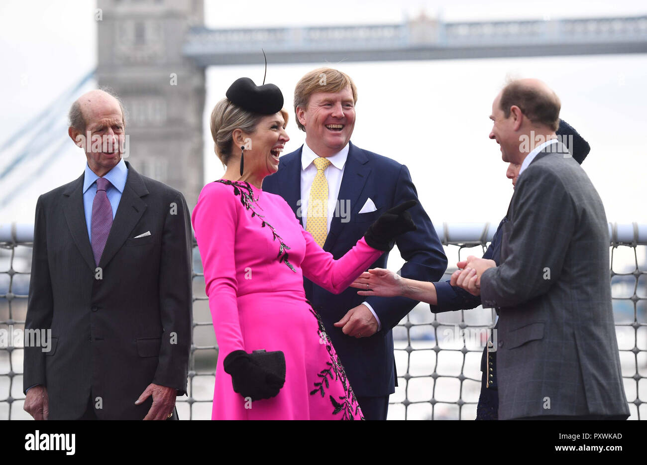 (Left to right) The Duke of Kent, Queen Maxima and King Willem ...